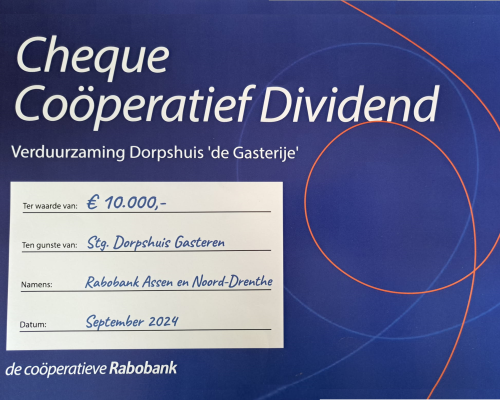 Cheque-uitreiking – InGasteren